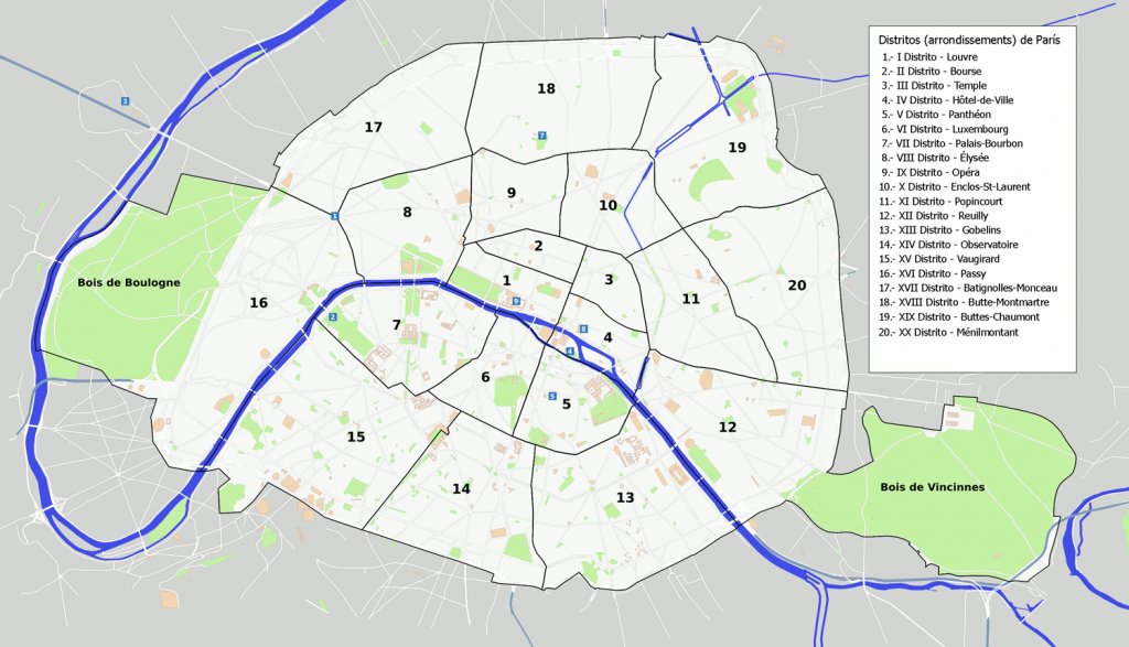 Mapa de París - Viajar a Francia