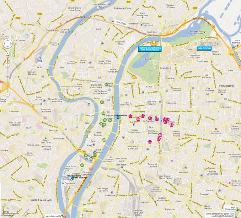 Mapa de Lyon - Viajar a Francia
